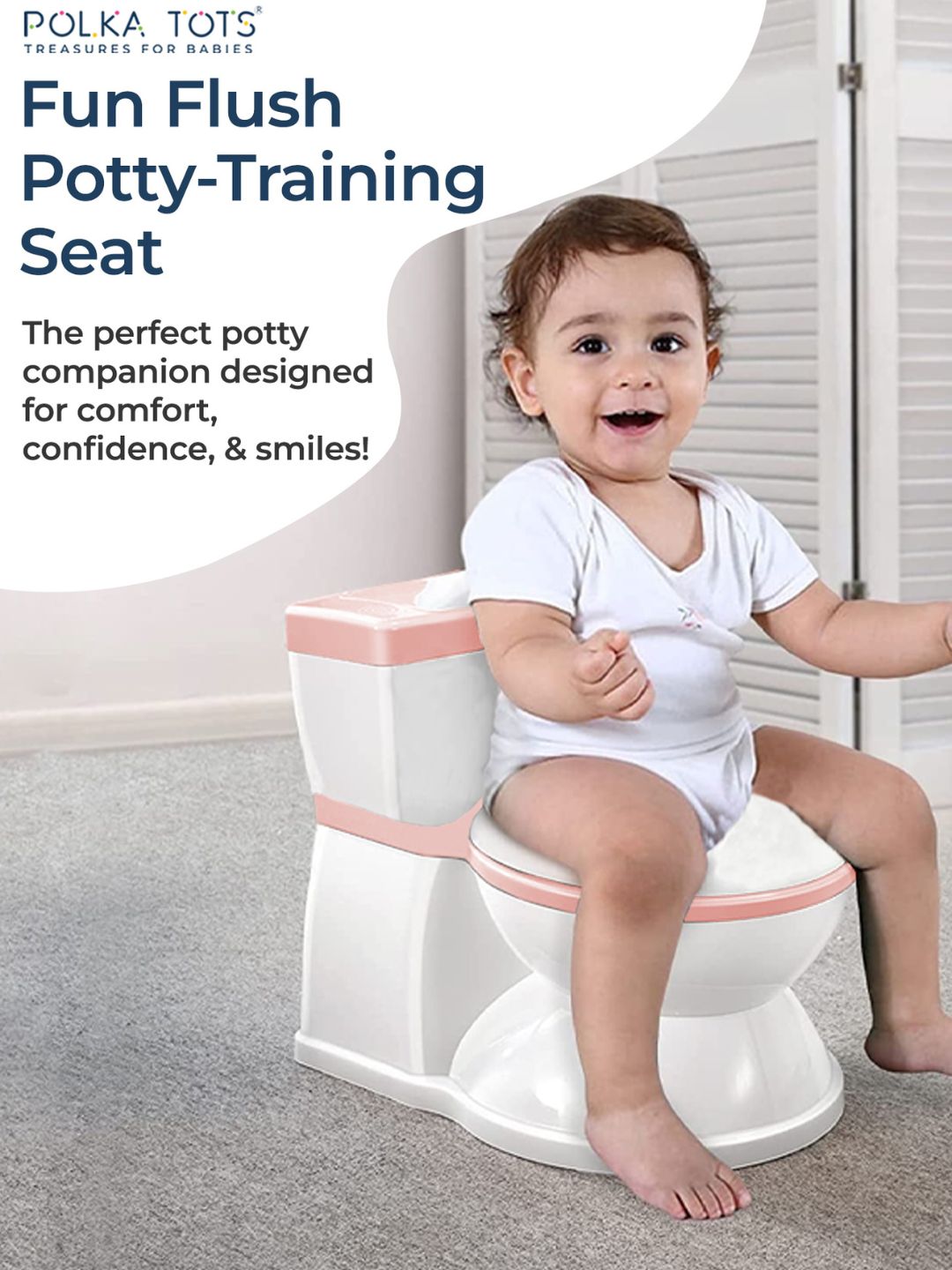 Polka Tots Fun Flush Kids Potty Seat with Flush Sound & Removable Bowl ...