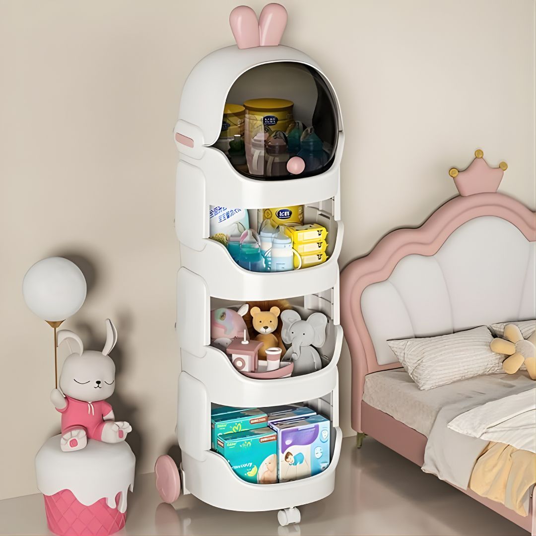 Polka Tots QuackStack Kids Storage Drawer Rack 4-Tier Toy, Book & Clot ...